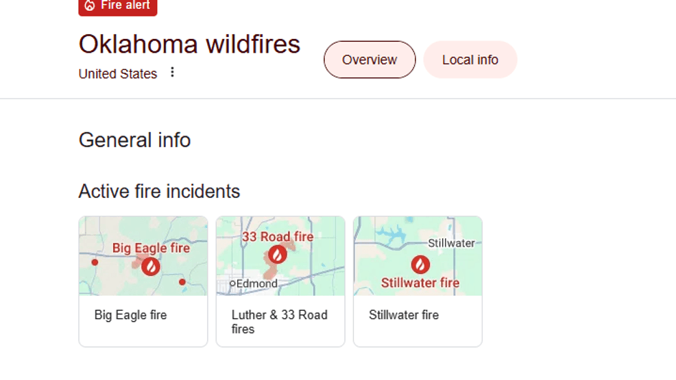 Google partners with Oklahoma to enhance wildfire alerts on Search and Maps