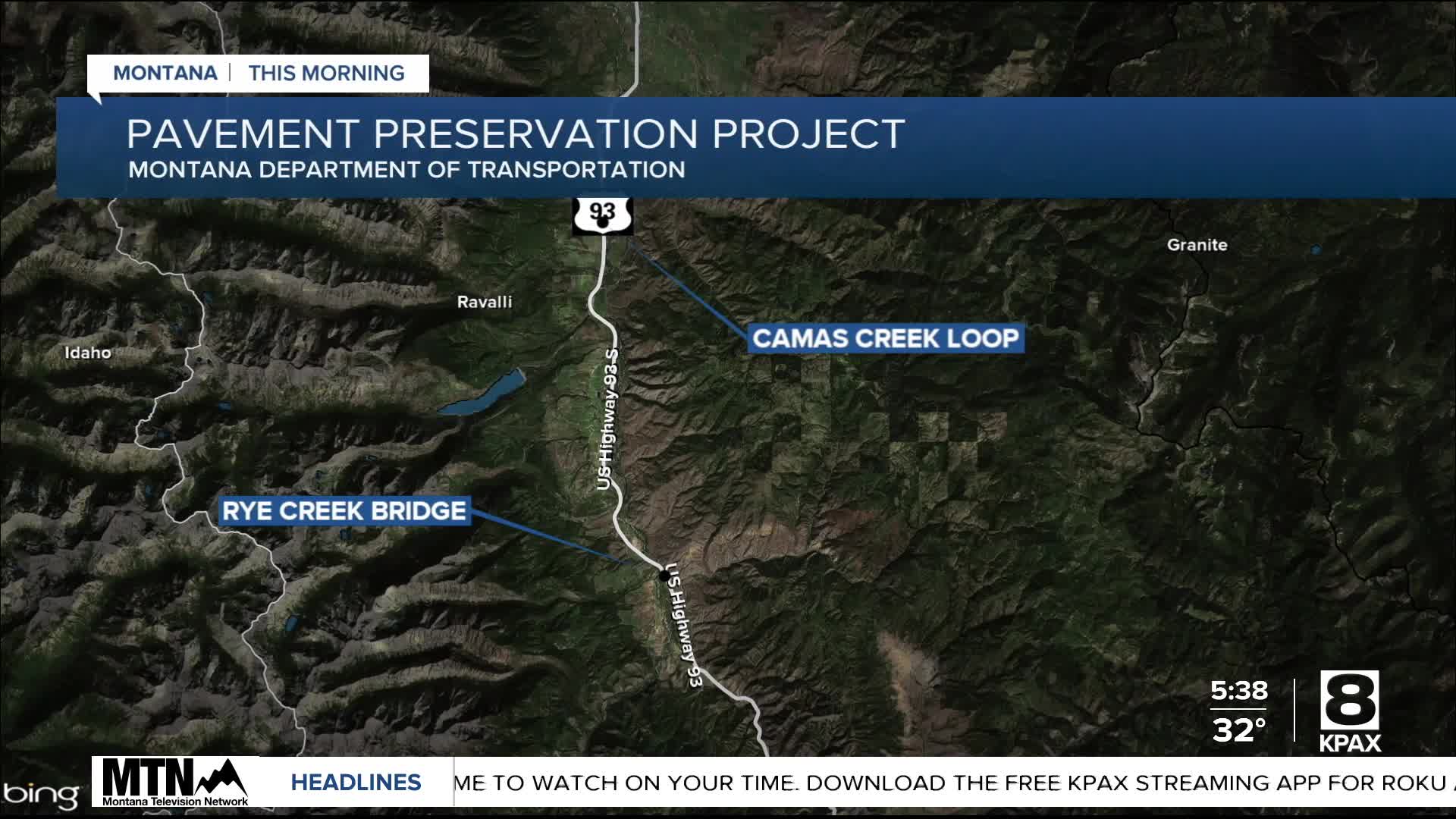 Pavement preservation project planned for U.S. Highway 93 near Darby