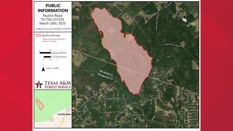 Pauline Road fire: Disaster declarations issued for Montgomery, San ...