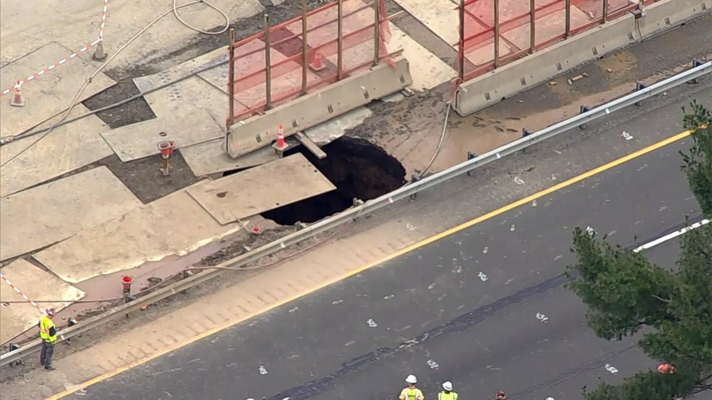 Another Rt. 80 sinkhole forces detour in Wharton, New Jersey