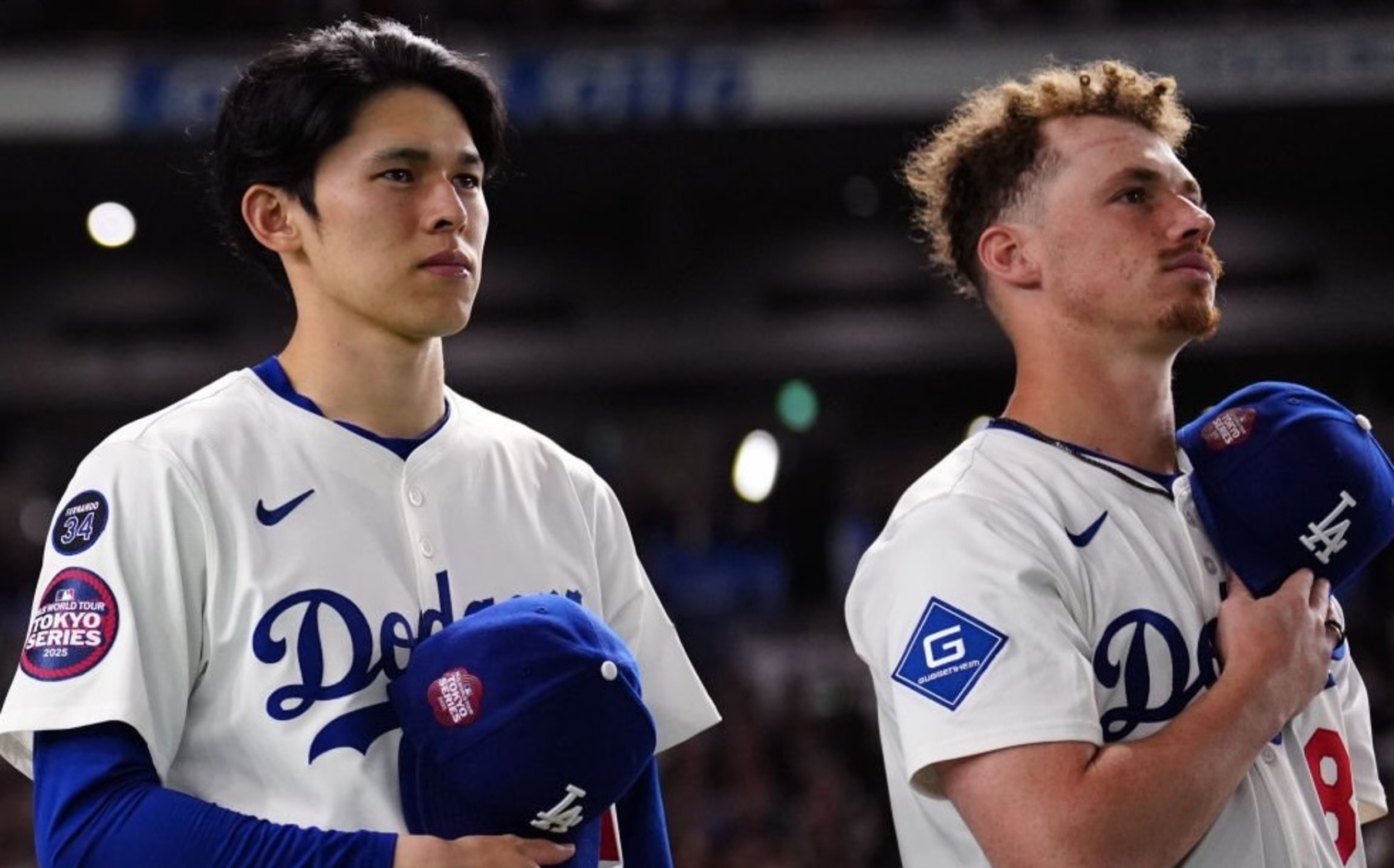 Dodgers Rookies Roki Sasaki & Jack Dreyer Wear MLB Debut Jersey Patch ...