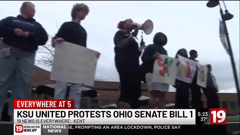 Kent State students protest Ohio’s higher education overhaul bill