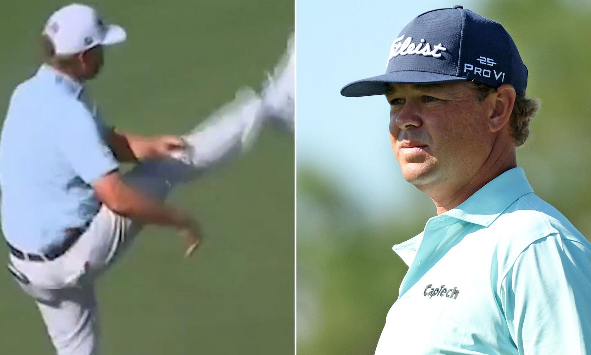 Golfer Patton Kizzire faces instant karma after kicking his club in a ... Golfer Patton Kizzire faces instant karma after kicking his club in a ...