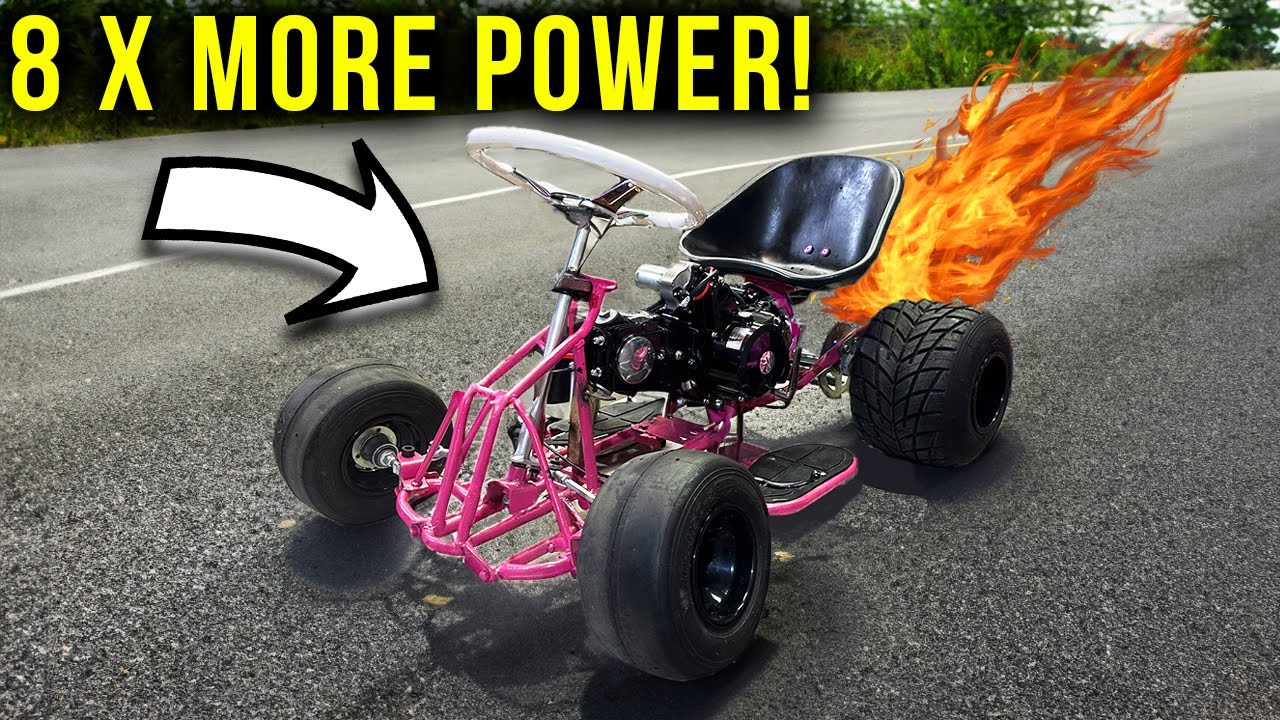 Installing a HUGE 125cc 4 stroke motor in our BUDGET Drift Kart! ¦ Part 1