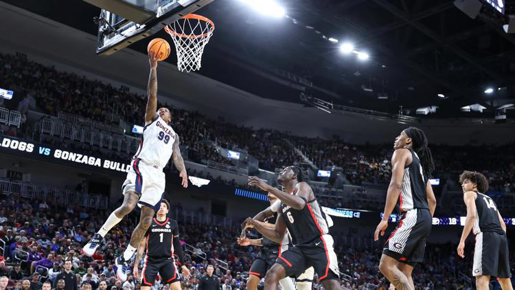 Live Blog: Gonzaga beats Georgia 89-68, set to play No. 1 seed Houston ...
