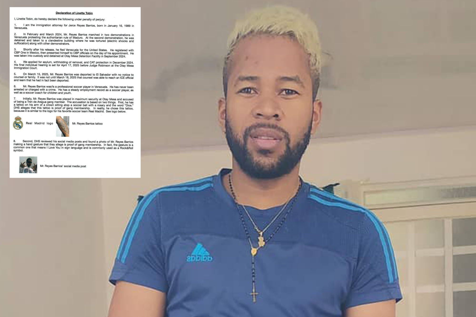 DHS hits back at viral claims about Venezuelan soccer player who was ...