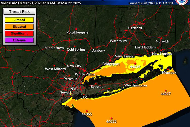 Severe storms and powerful gales threaten New York as weather service ...
