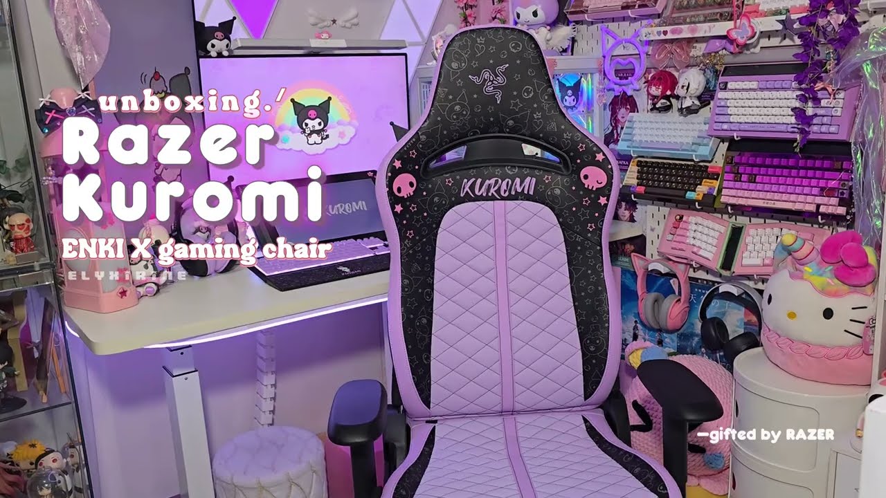 Razer x Kuromi Enki X gaming chair + gear collection ¦ unboxing ¦ setup
