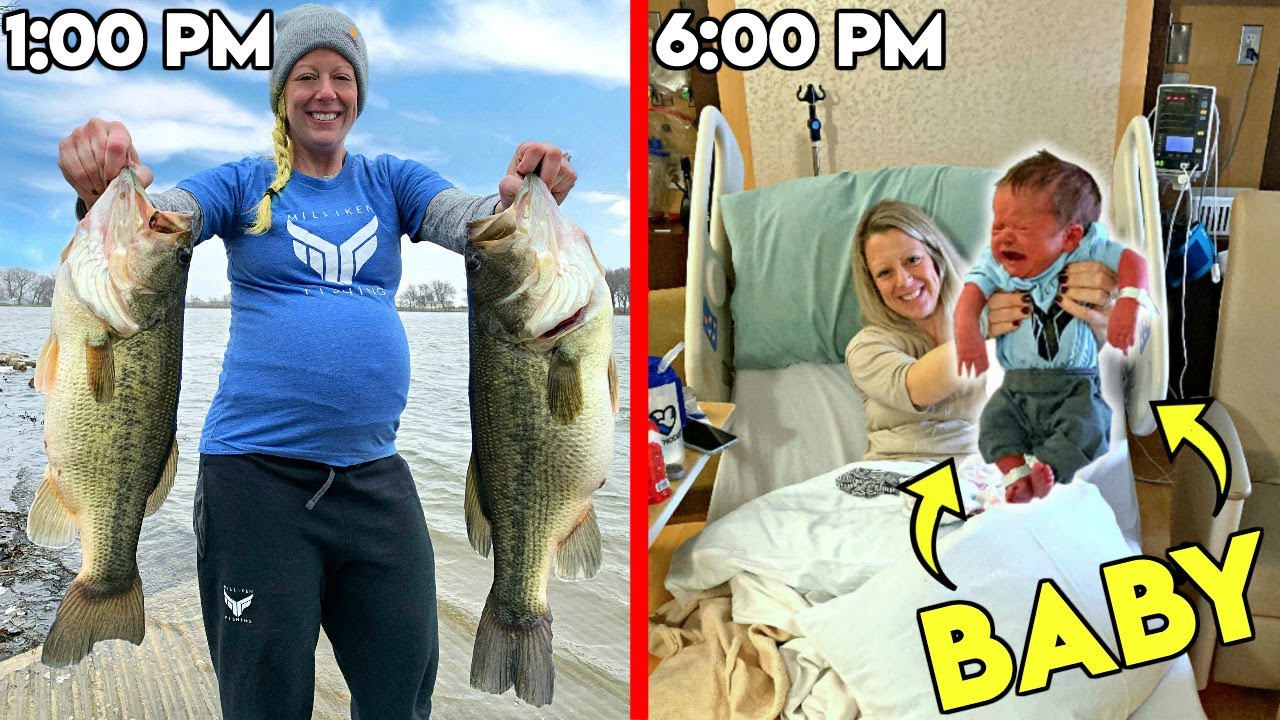 Wife goes into labor right after landing a giant fish
