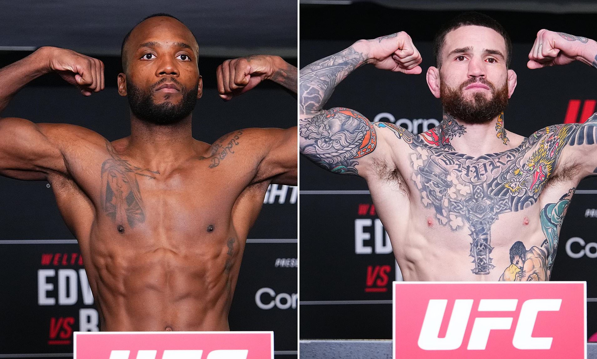 Leon Edwards and Sean Brady weigh in ahead of UFC London welterweight ...