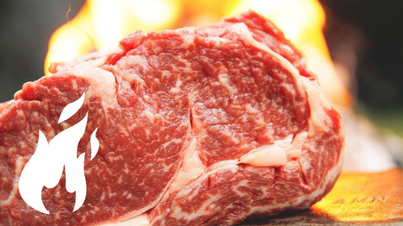 Juicy Wagyu Ribeye + Drunken Onions Cooked on Open Fire! 🔥🥩