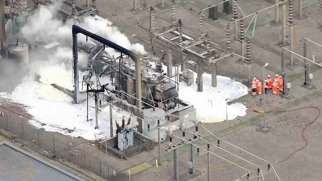 Aerial footage shows damage to burnt out power transformers near Heathrow