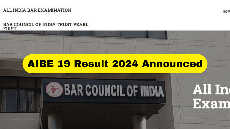 AIBE 19 Result 2024 Declared At allindiabarexamination.com; Direct Link Here