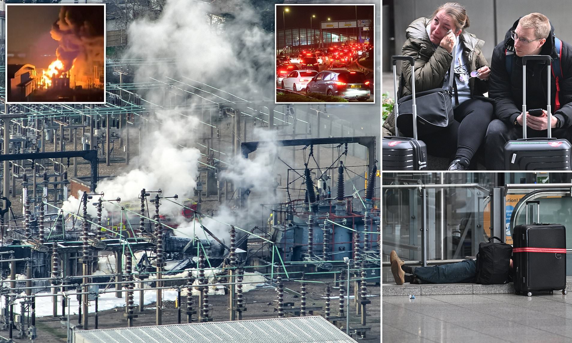Passengers' fury as fire shuts Heathrow Airport for at least 24 hours
