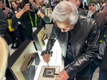 Chip off the new block: Nvidia CEO autographs Samsung's latest GDDR7