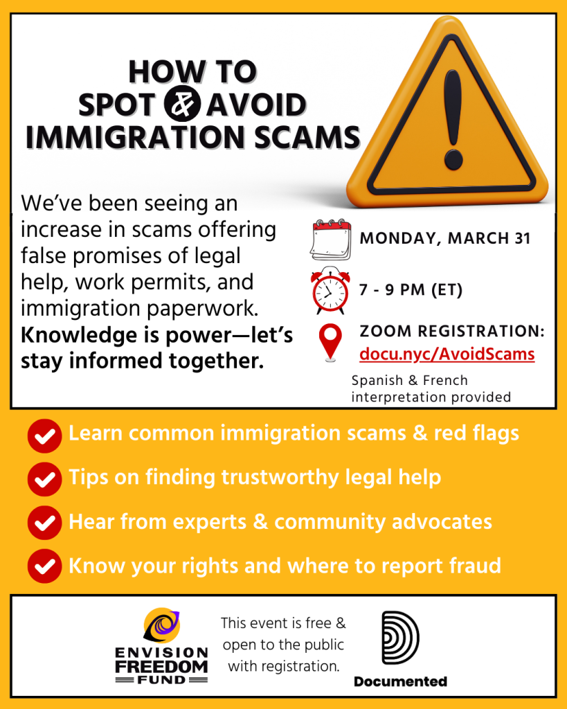 March 31 Event: Learn How To Spot & Avoid Immigration Scams