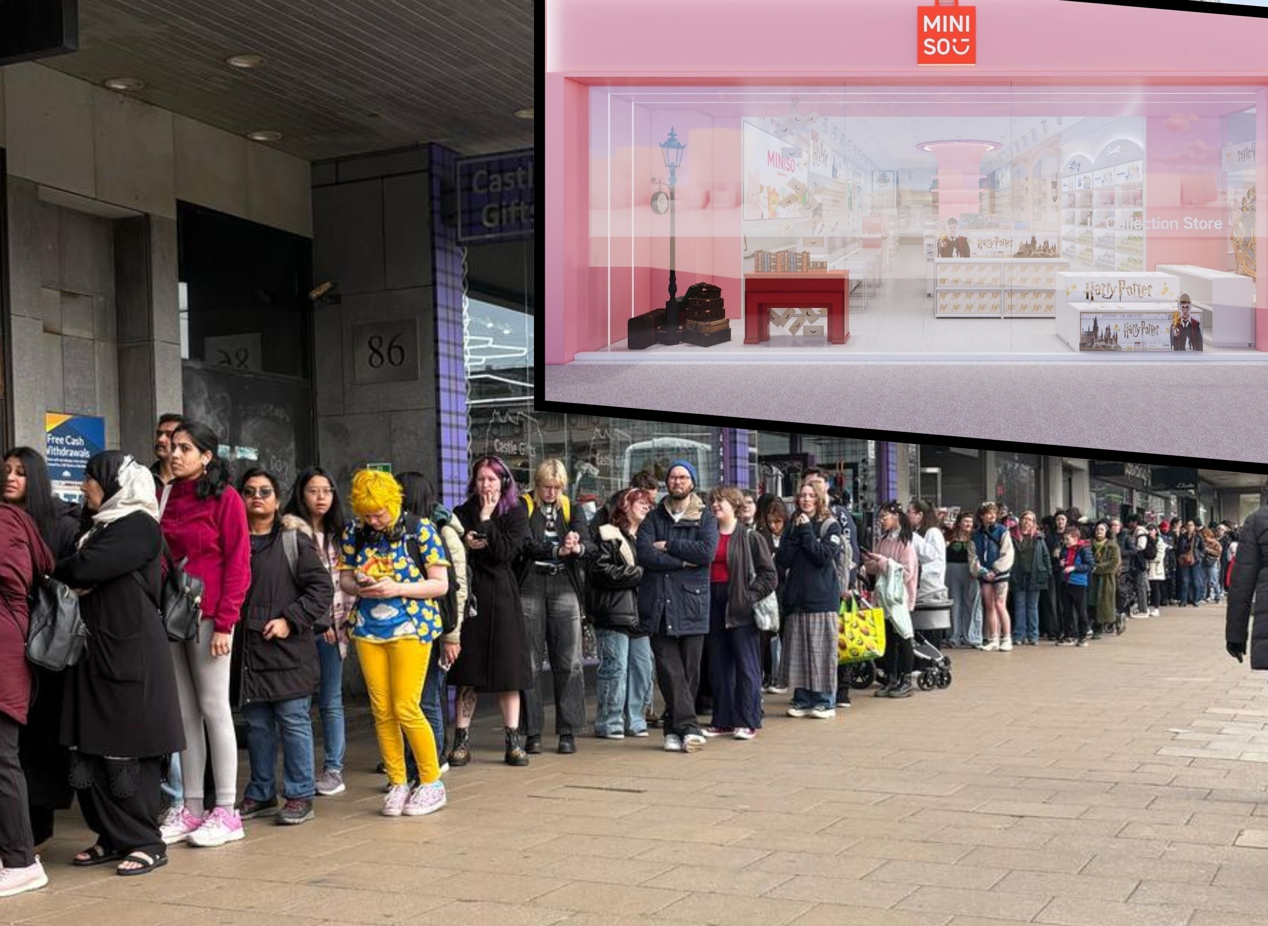 Hundreds of Edinburgh shoppers queue outside new Miniso shop ahead of ...