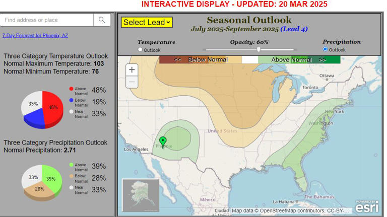 NOAA leaning towards active monsoon season in Arizona