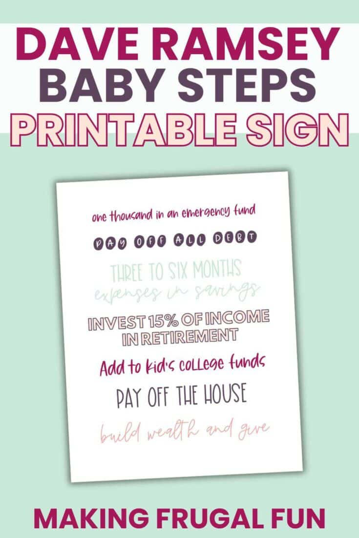 12 Free Dave Ramsey Baby Step Printables