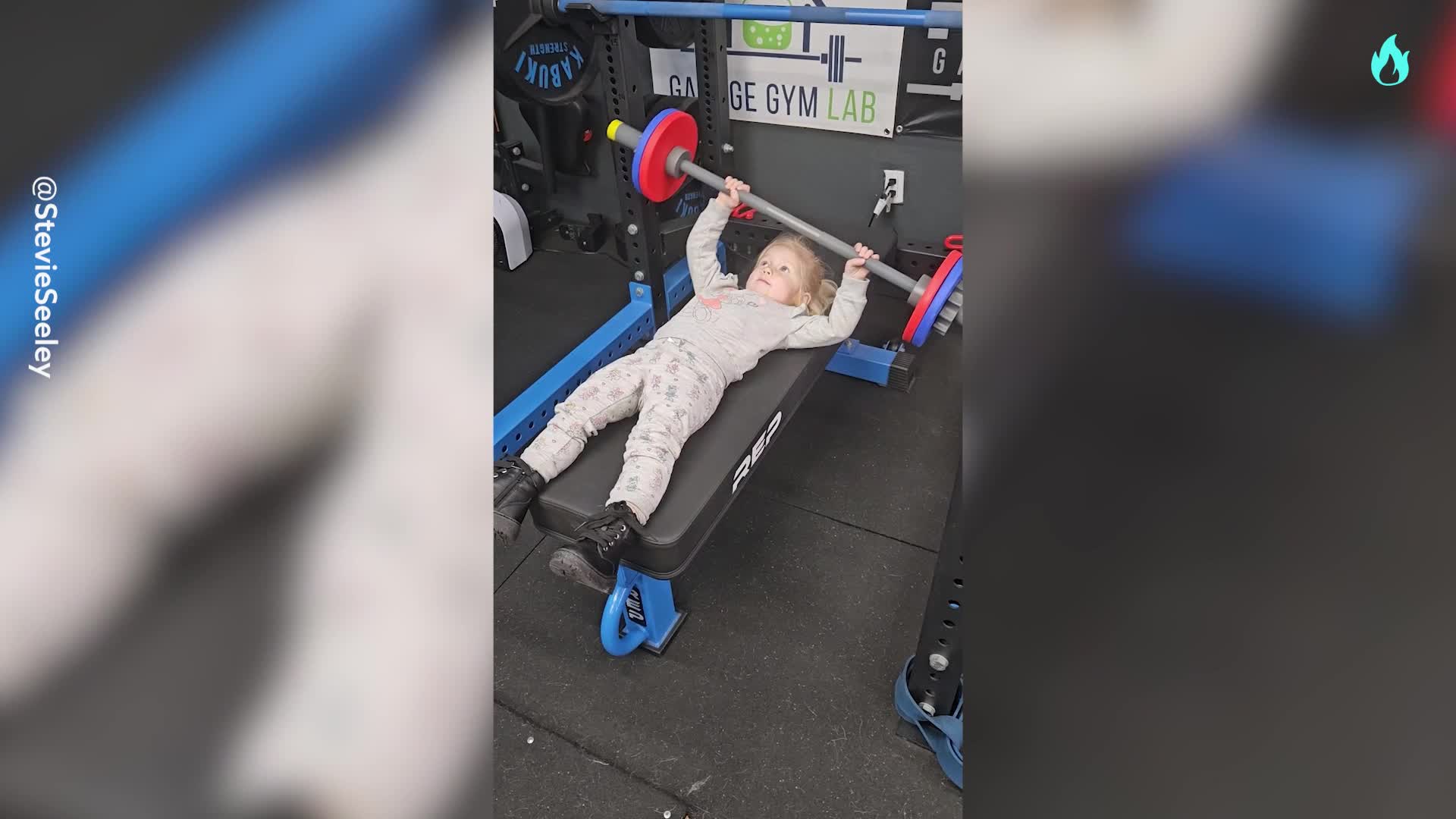 Tiny Gym Buff: Two-Year-Old Trains Alongside Powerlifting Parents