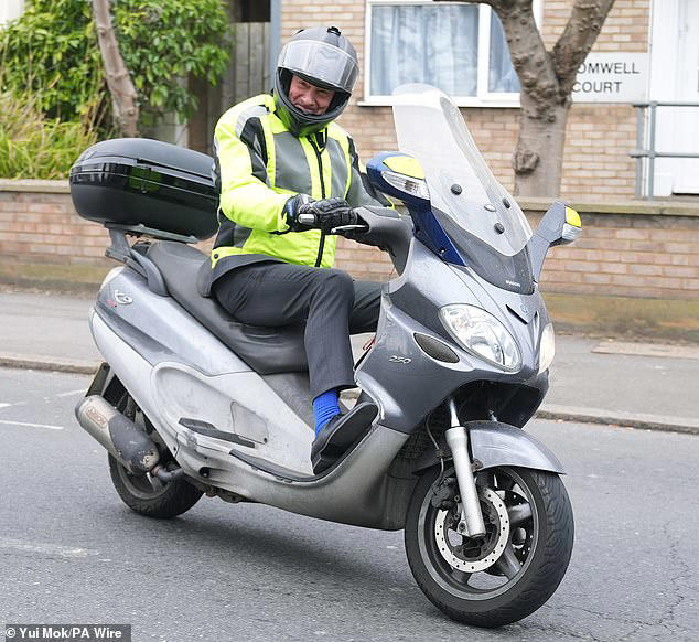 Moment Lord Brocket fails to stop moped for walker on zebra crossing