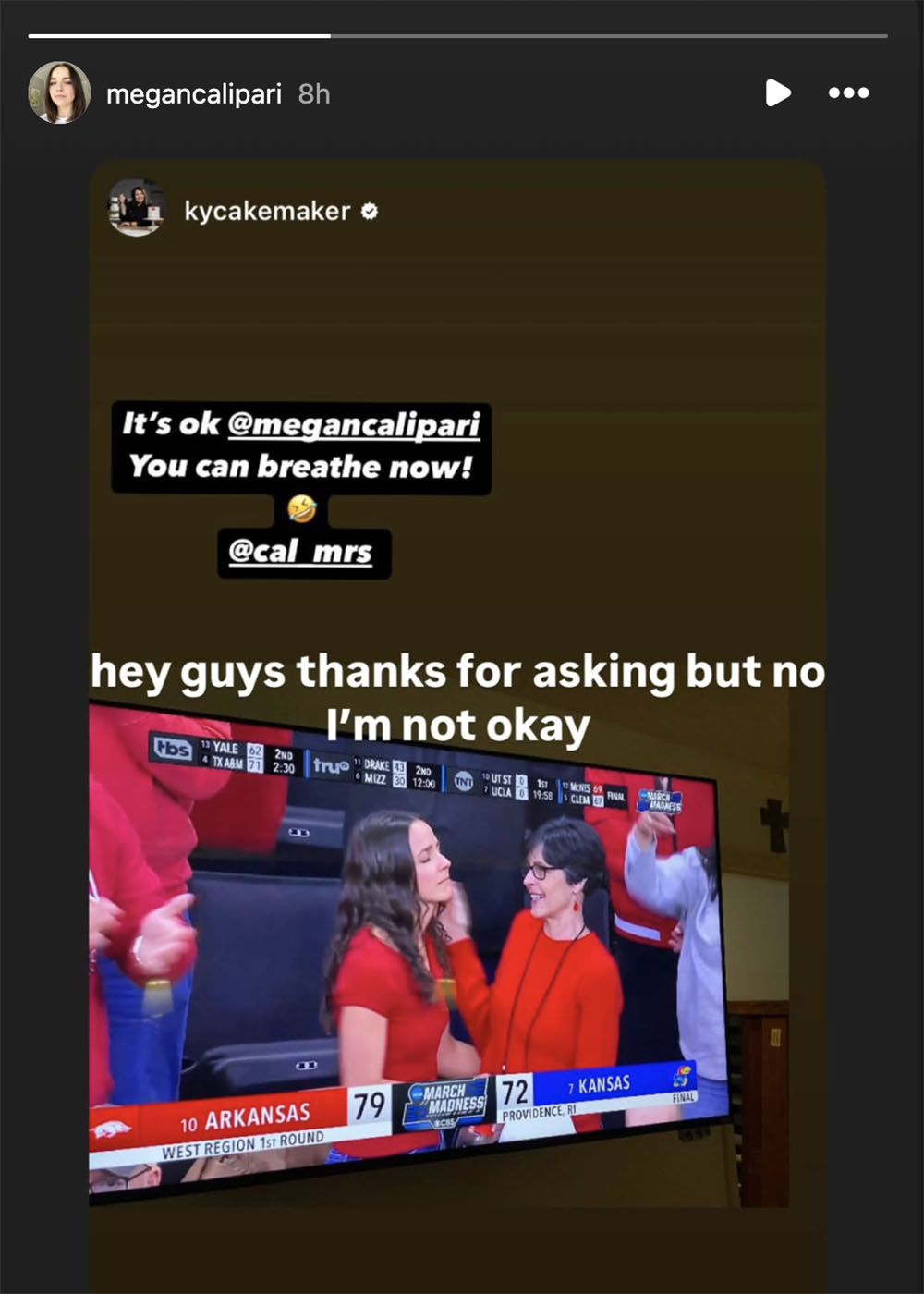 John Calipari’s daughter could hardly watch Arkansas’ thrilling March ...