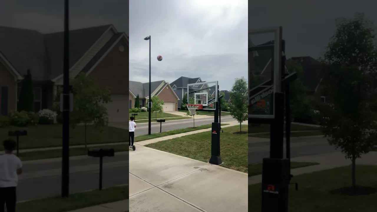 Amazing First Try Basketball Shot!