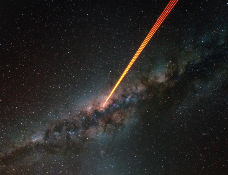 Incredible photos show lasers shooting into space
