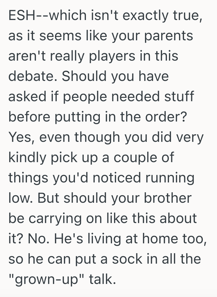 Man Orders Food Through Instacart, But His Older Brother Is Upset That ...