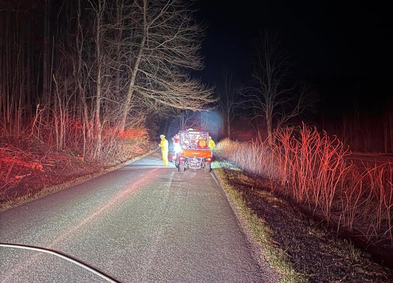 Floyd County fire departments battle wind-driven brush fire