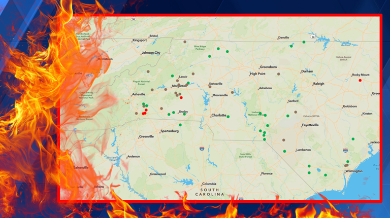 Where are wildfires burning in North Carolina? Check out this interactive map