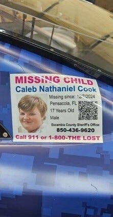 NPA's sponsored car to show image of missing Pensacola teen, Caleb ...