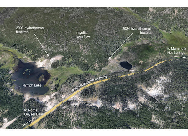 New Hydrothermal Feature Emerges at Yellowstone National Park