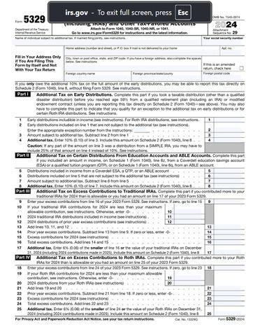 Form 5329: Additional Taxes on Qualified Plans and Other Tax-Favored ...