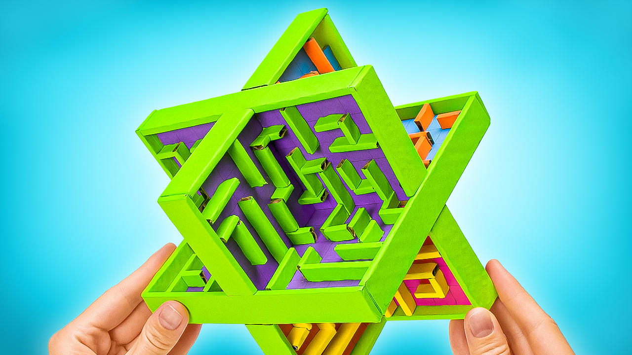 EASY DIY 3D Marble Maze From Cardboard: Let's Craft & Play Together!