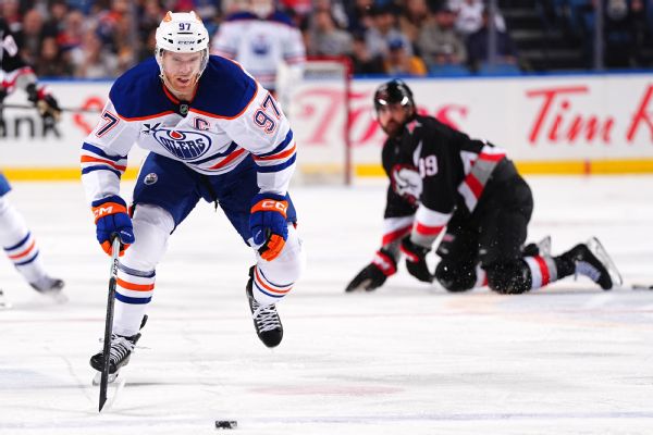 Oilers' Connor McDavid ruled out vs. Kraken, to have MRI