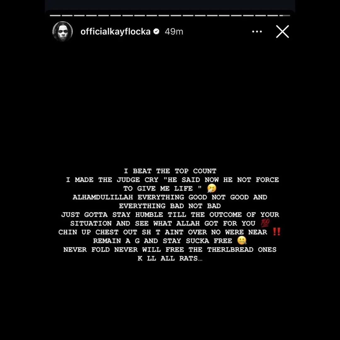 Kay Flock Celebrates Beating Murder Charge in RICO Case