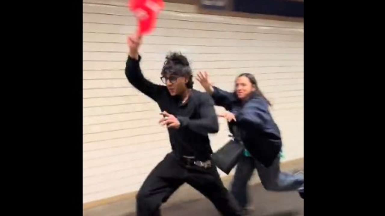 Woman attacks man for wearing MAGA hat in New York Subway, then falls ...