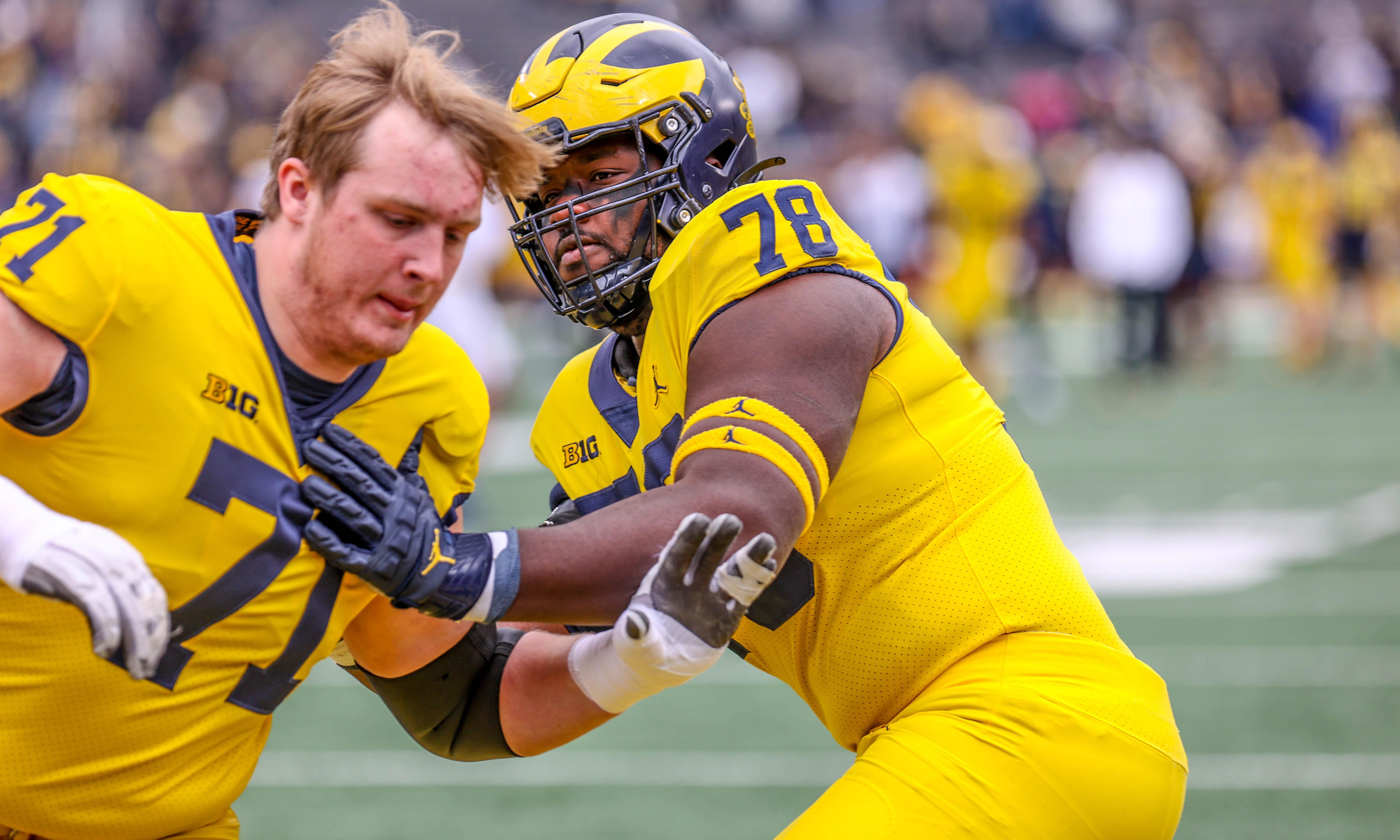Evan Link moving around Michigan football OL in spring ball; who else ...