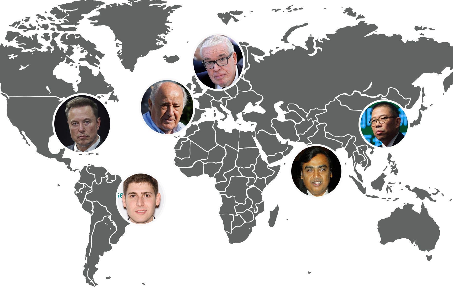 El mapa global de la fortuna: La persona MÁS rica en 30 países diferentes