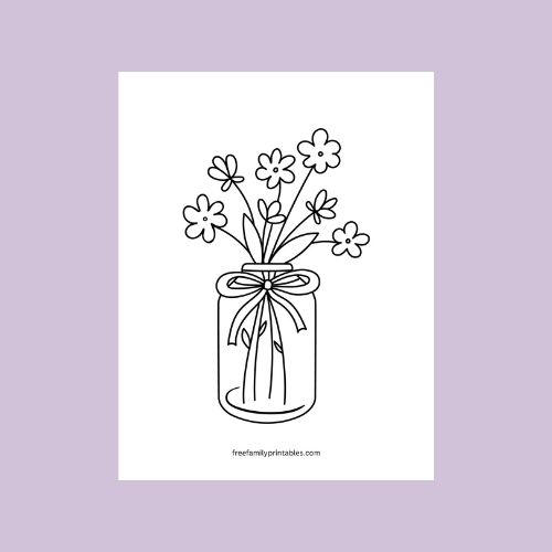 Flower Bouquet Coloring Pages (Free Printables)