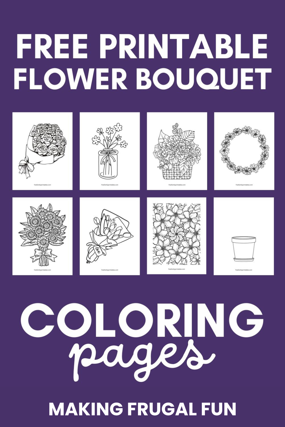Flower Bouquet Coloring Pages (Free Printables)
