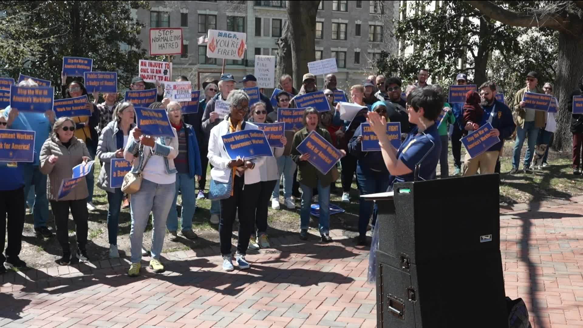 Fired federal workers protest at Virginia State Capitol: 'It's important'