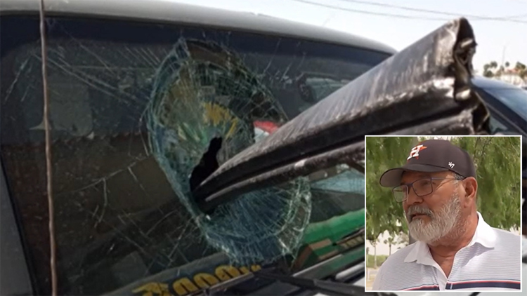 Texas man has message for drivers after metal rod smashes through his ...
