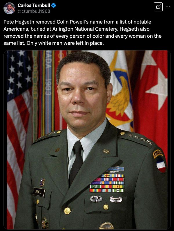 Investigating claim of Colin Powell's name being removed from Arlington ...