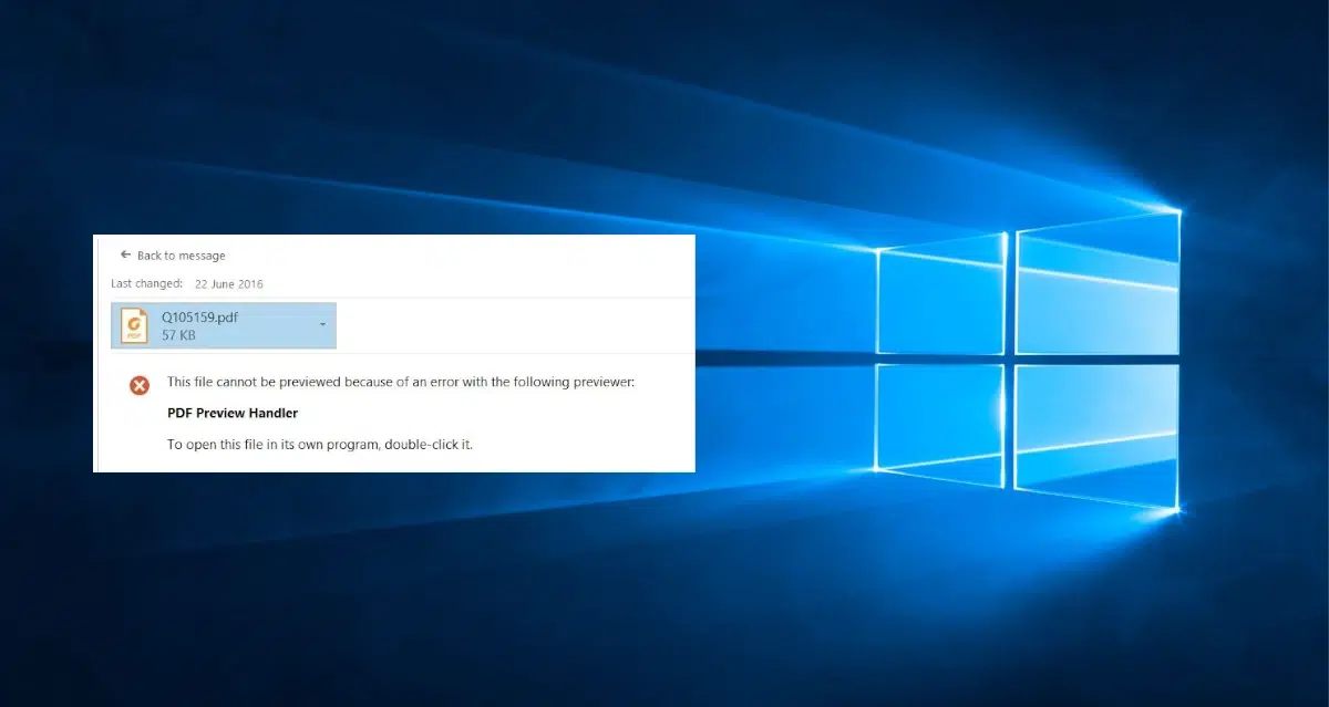 Solución al error PDF Preview Handler en Windows 10 y 11