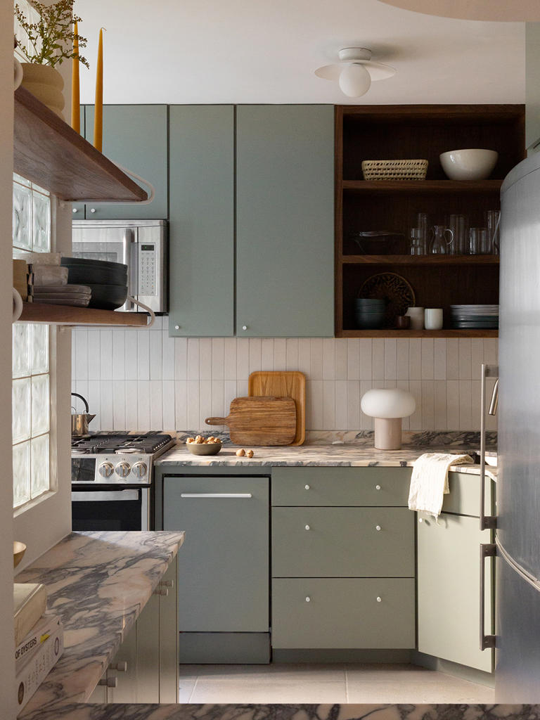How a Designer Gave This Zig-Zag Kitchen Its Groove Back Without Moving ...