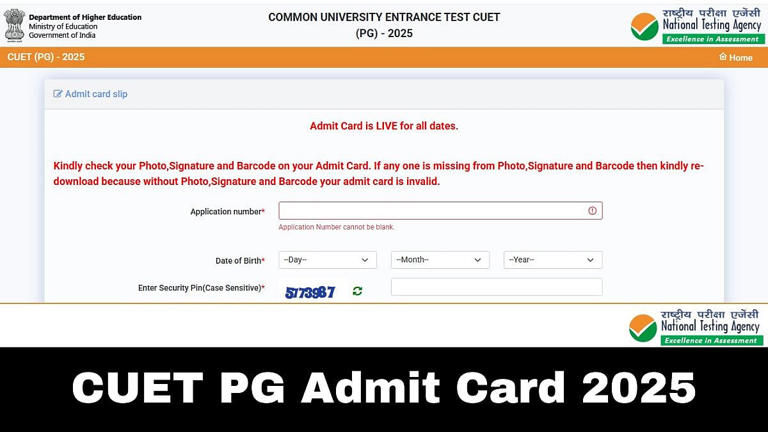 CUET PG Admit Card 2025 Released For All Exam Dates; Get Direct Link Here