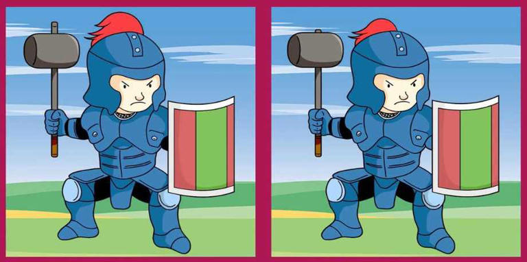 Spot 3 differences between the warrior pictures in 15 seconds!