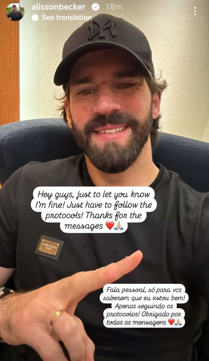 Alisson issues injury update after Liverpool goalkeeper suffers suspected concussion